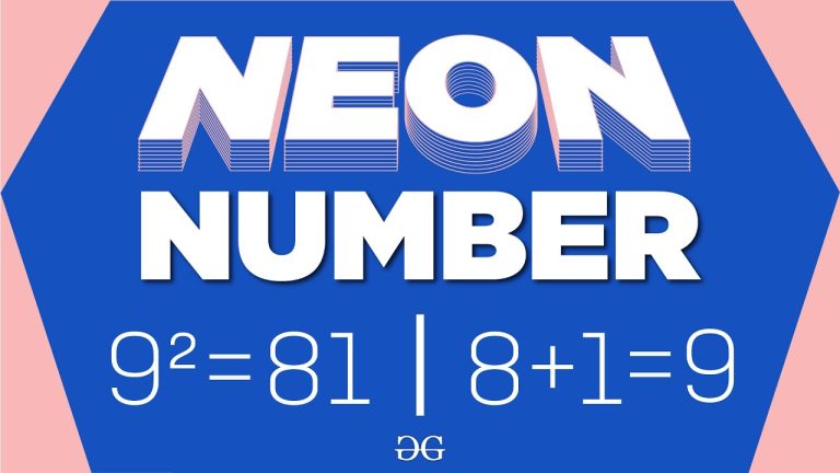 What is Neon Number in Java - SourceBae